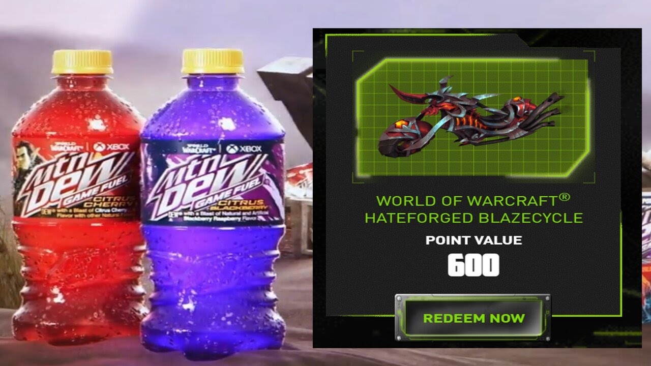 WoW's 20th Anniversary Mountain Dew Promotion ~ Hateforged Blazecycle ...