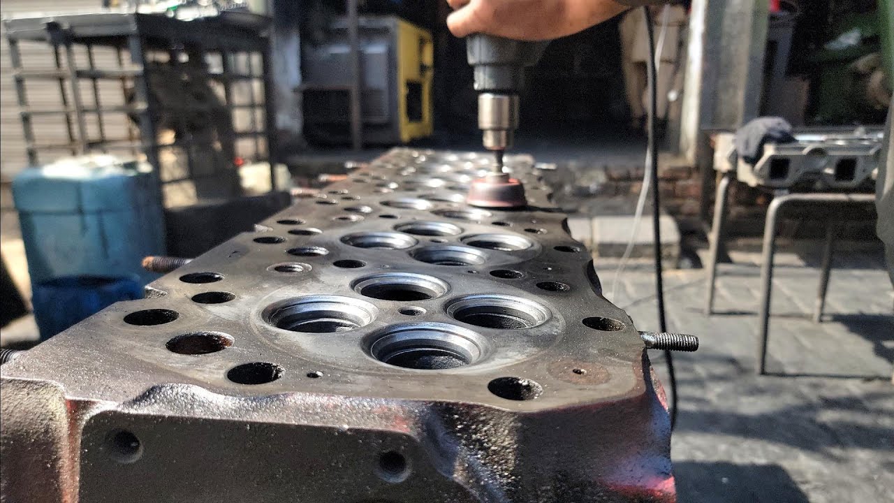Rebuilding of Seized 8 Cylinder Truck Engine Head | Repairing Rusted ...