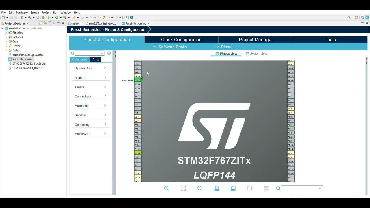 STM32 Tutorial: Toggling an LED with Push Button | Polling vs Interrupt Method. - YouTube