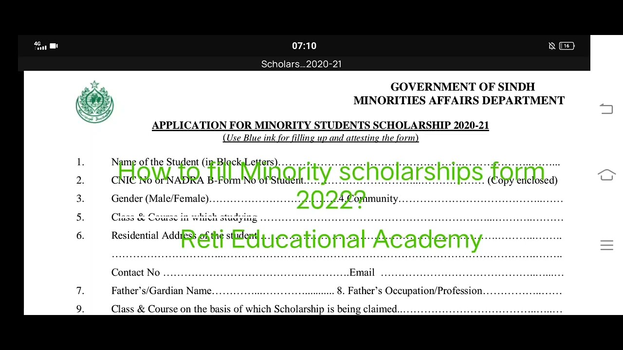 Minority Scholarships 2024 How To Fill The Application Form
