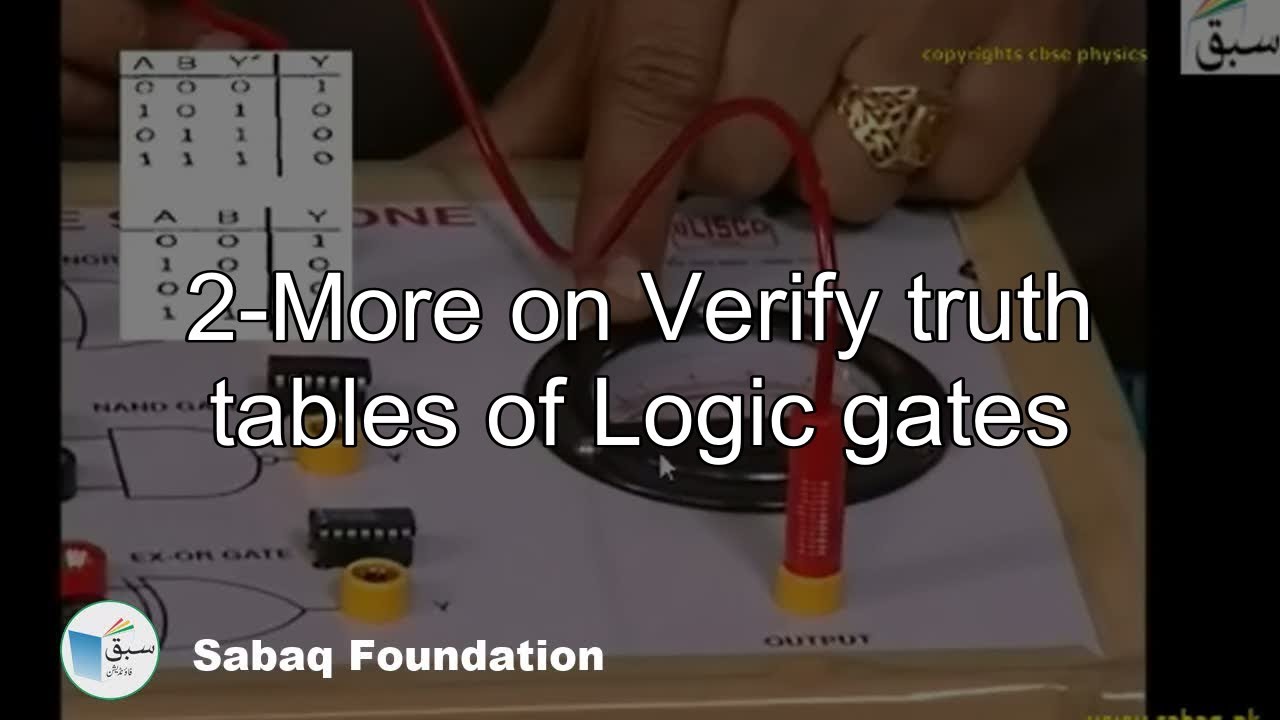 2-More on Verify truth tables of Logic gates, Physics Lecture | Sabaq ...