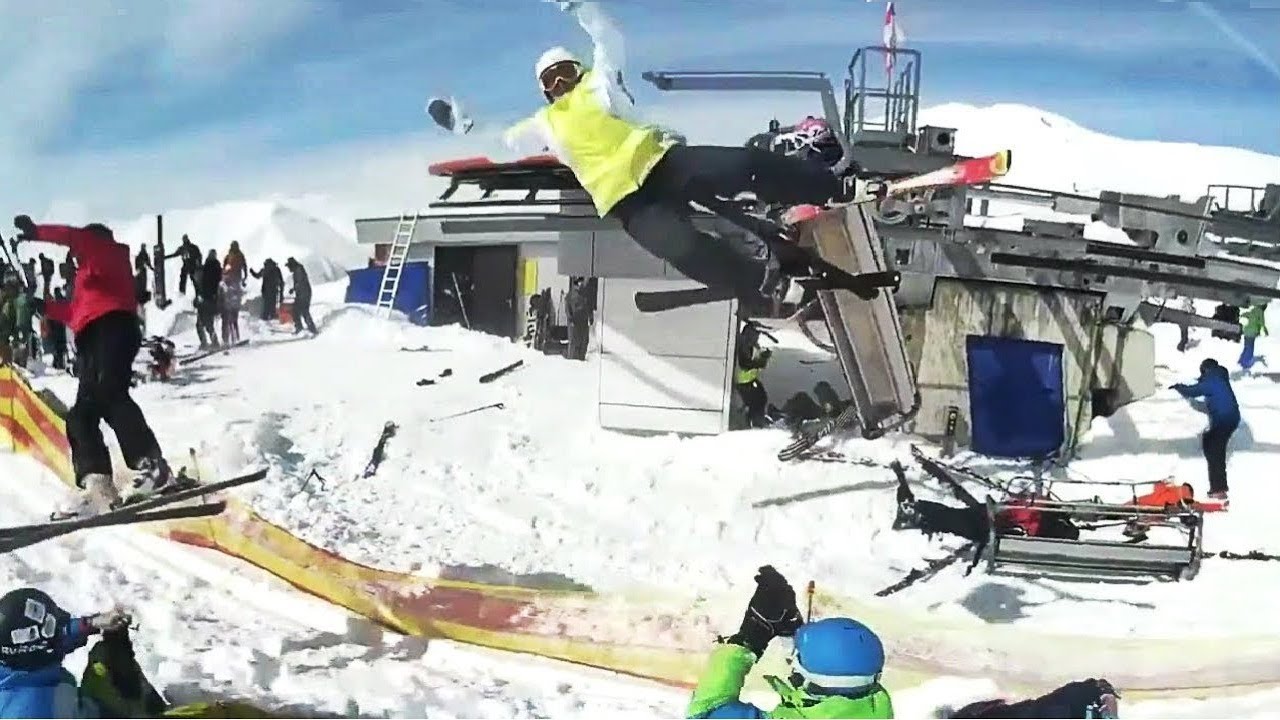 Watch As An Out-Of-Control Ski Lift Sends People Flying | Gudauri Ski ...