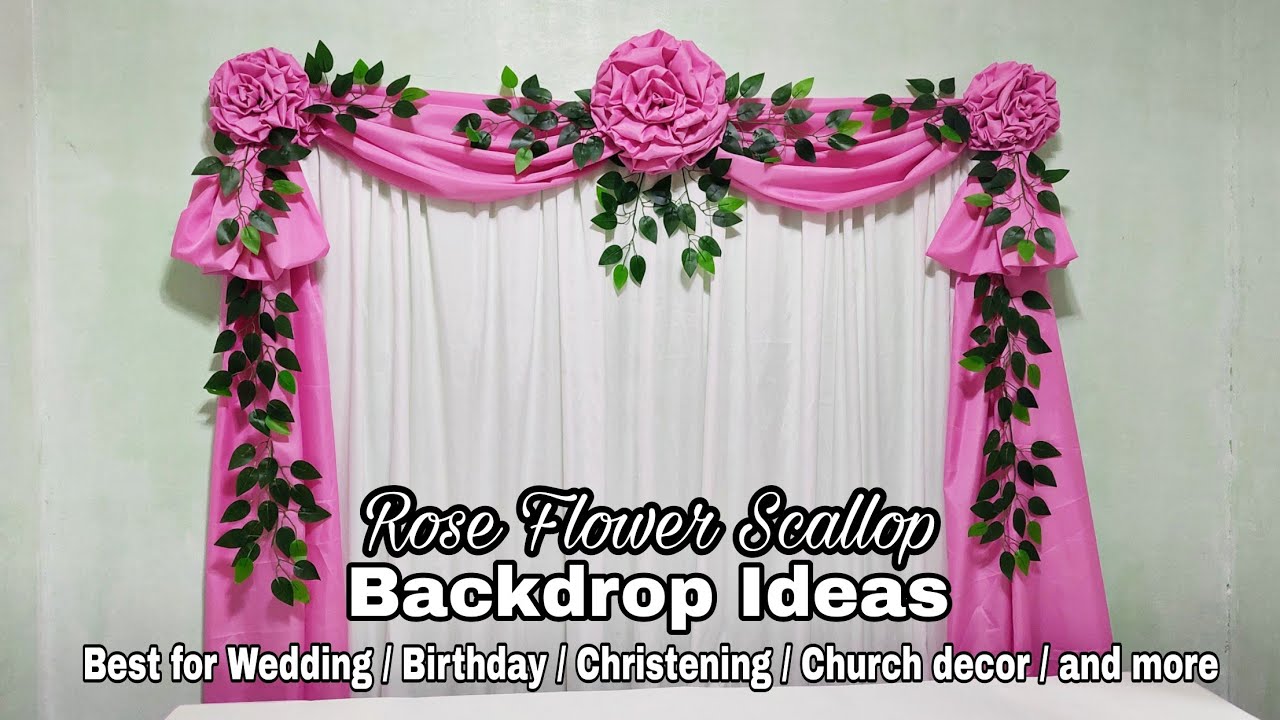 ROSE FLOWER SCALLOP Backdrop Ideas #2 #tutorial #Wedding #Birthday # ...