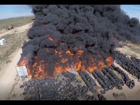 Tire fire in West Odessa 4-9-2017