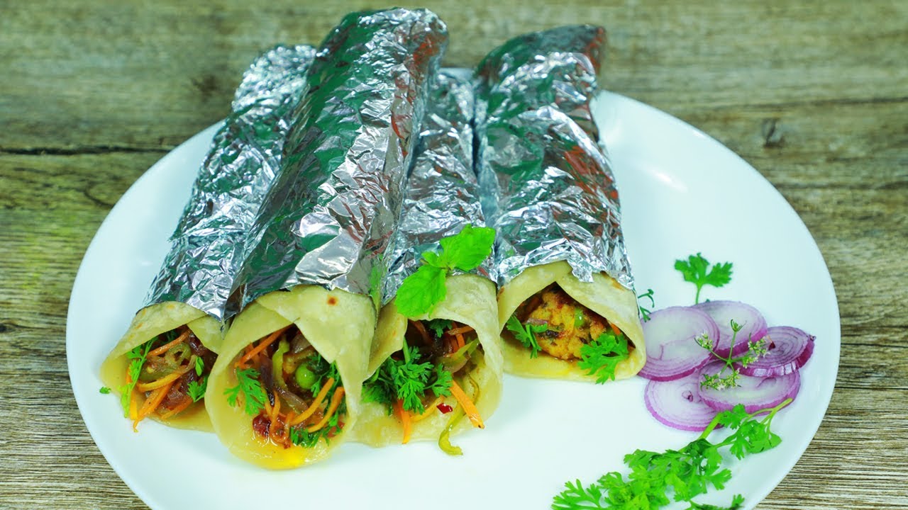 Simple Veg Frankie Recipe | Quick Paneer Frankie | Snacks | Live Food ...