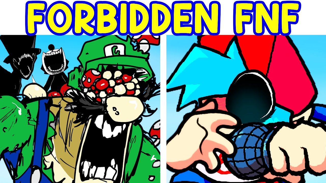 Fnf Friday Night Forbidden Midnight Man Cursed Luigi Felix The Cat Bf Faker Fnf Mod Youtube