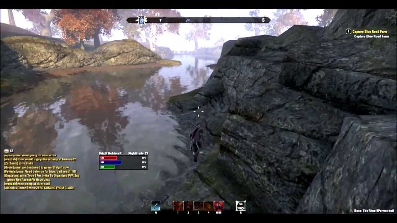 ESO Nightblade PvP - Lucky Escape off Waterfall + A bonus kill - YouTube