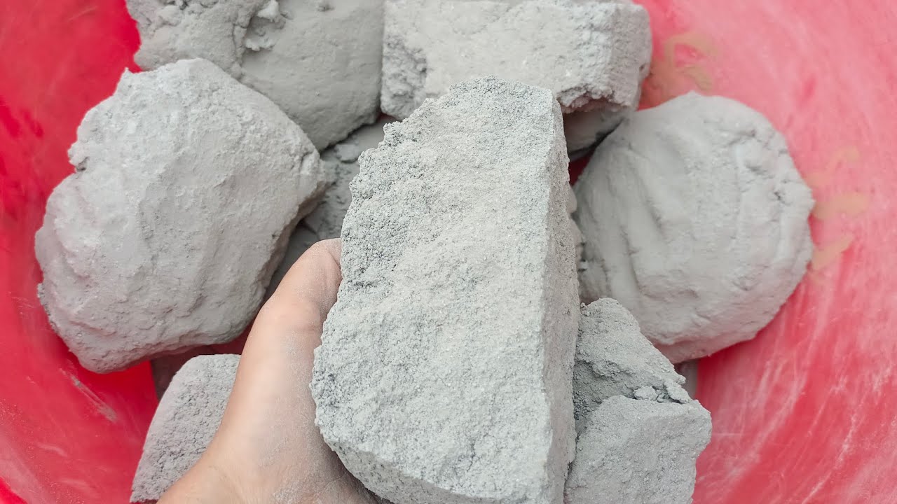 ASMR: pure reused cement crispy crunchy sound dry tub crumbling ️ ️ ️ ...