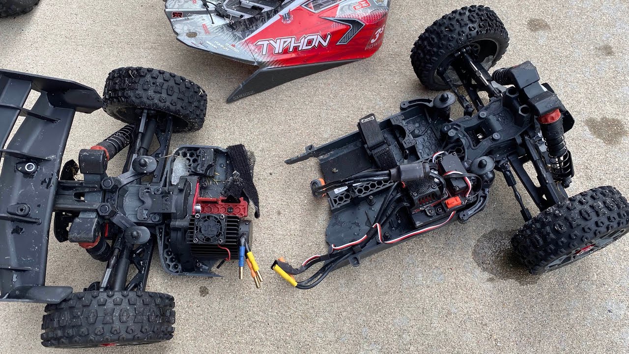 Huge air / Huge destruction - Typhon 3s RC car split in half - YouTube