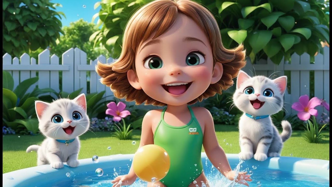 Six Little Kittens Jumping in the Pool | Fun Kitten Song for Kids ...