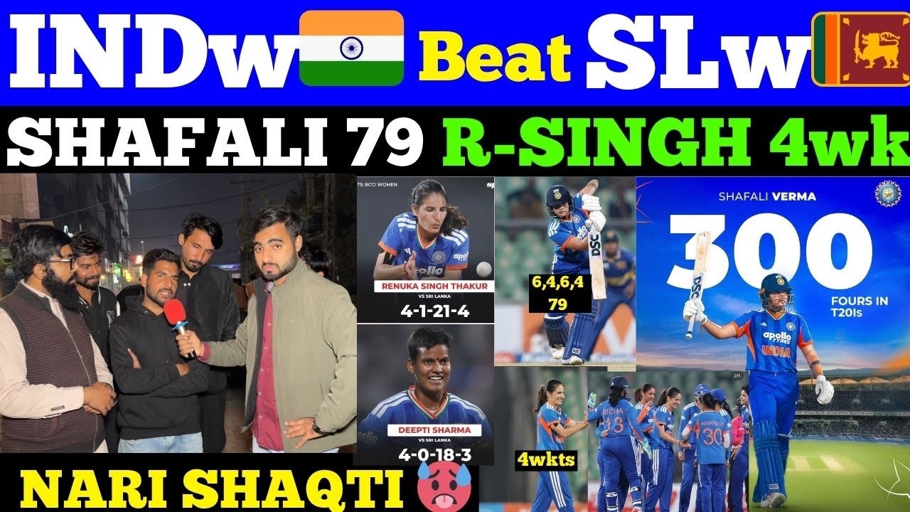 INDw🇮🇳 Beat SLw🇱🇰3rd t20i By 8 wkts (3-0)🥵 Shafali 79, Thakur 4wk Depti ...