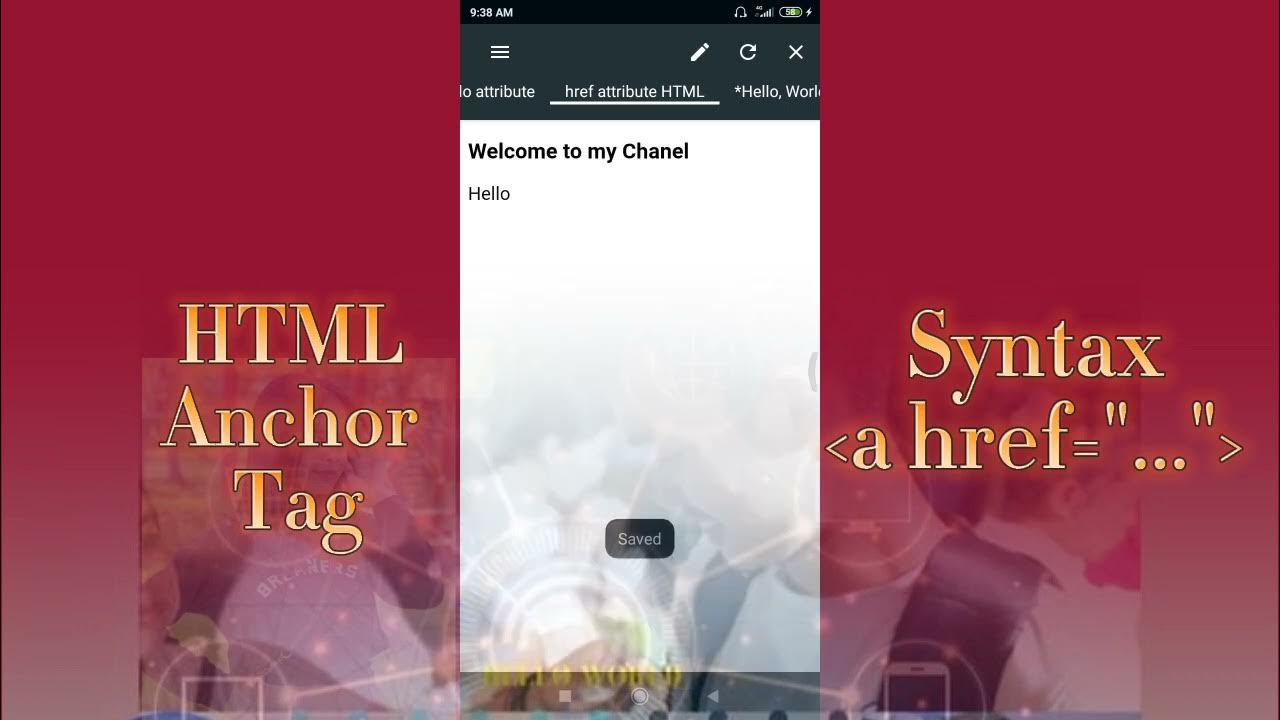 សរសេរកូដ Link To Website លើទូរស័ព្ទ How To Write Href Attribute On Your Phone 06 Youtube