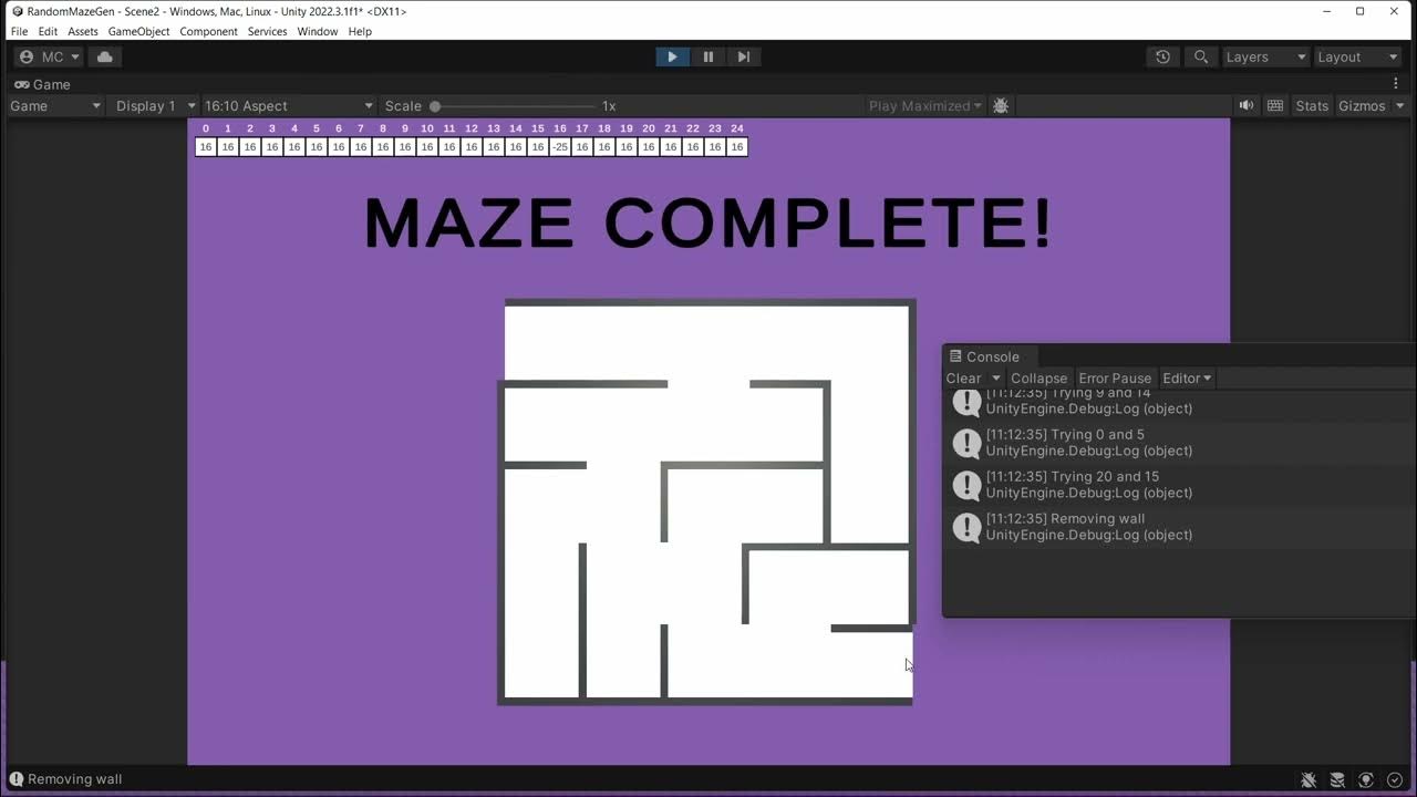 Creating Random Mazes Using Disjoint Sets - YouTube