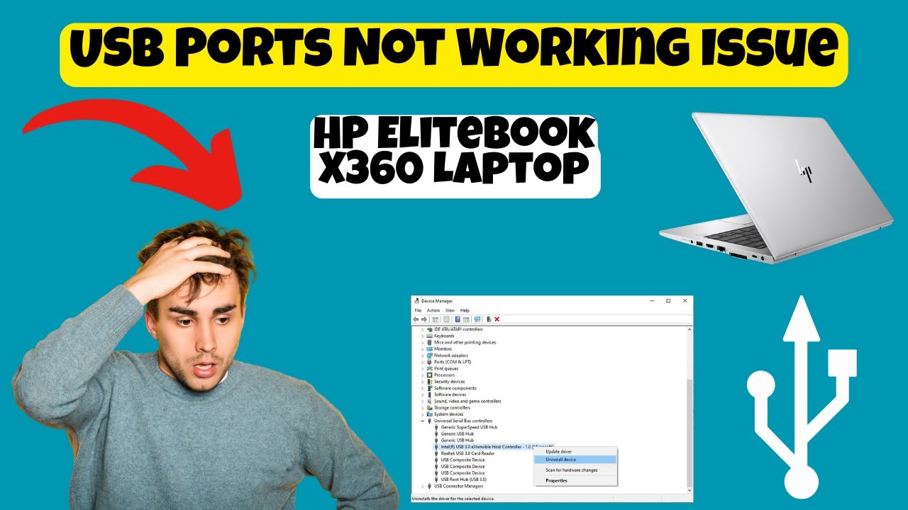 HP Elitebook X360 Laptop USB Ports Not Working Issue || HP Elitebook ...