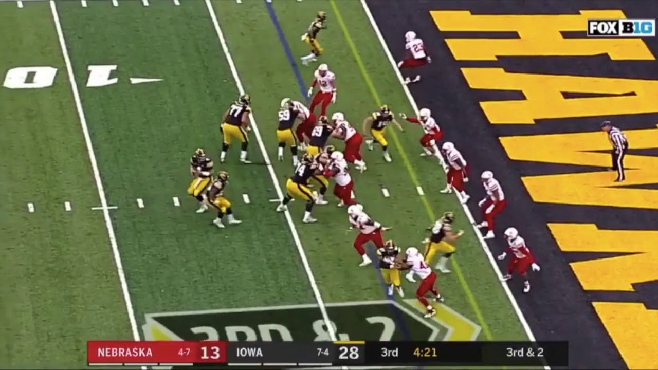 3Q — Iowa 3rd and 2 deep in Nebraska territory - YouTube