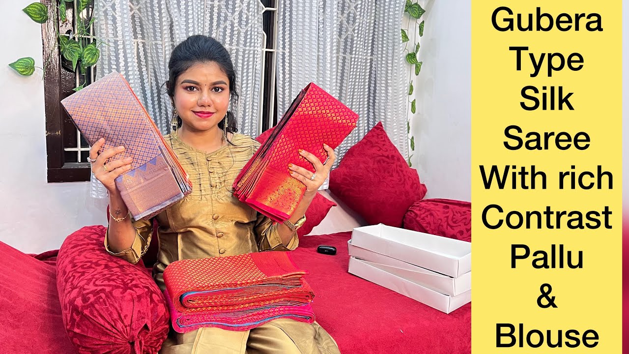 Pongal special Stunning dual tone gubera type silk saree with rich ...