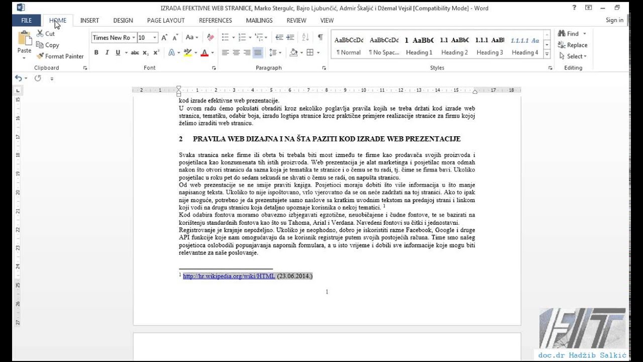 PORAVNANJE TEKSTA FUSNOTA IZVOR LITER - YouTube