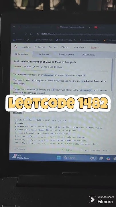 Leetcode 1482 Day 52 Coding Leetcodechallenge Codingchallenges Chatgpt Chatgpt Leetcode 8716