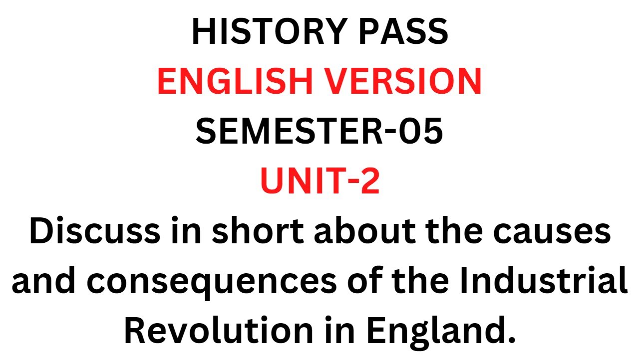 Causes and Consequences of the Industrial Revolution in England - YouTube