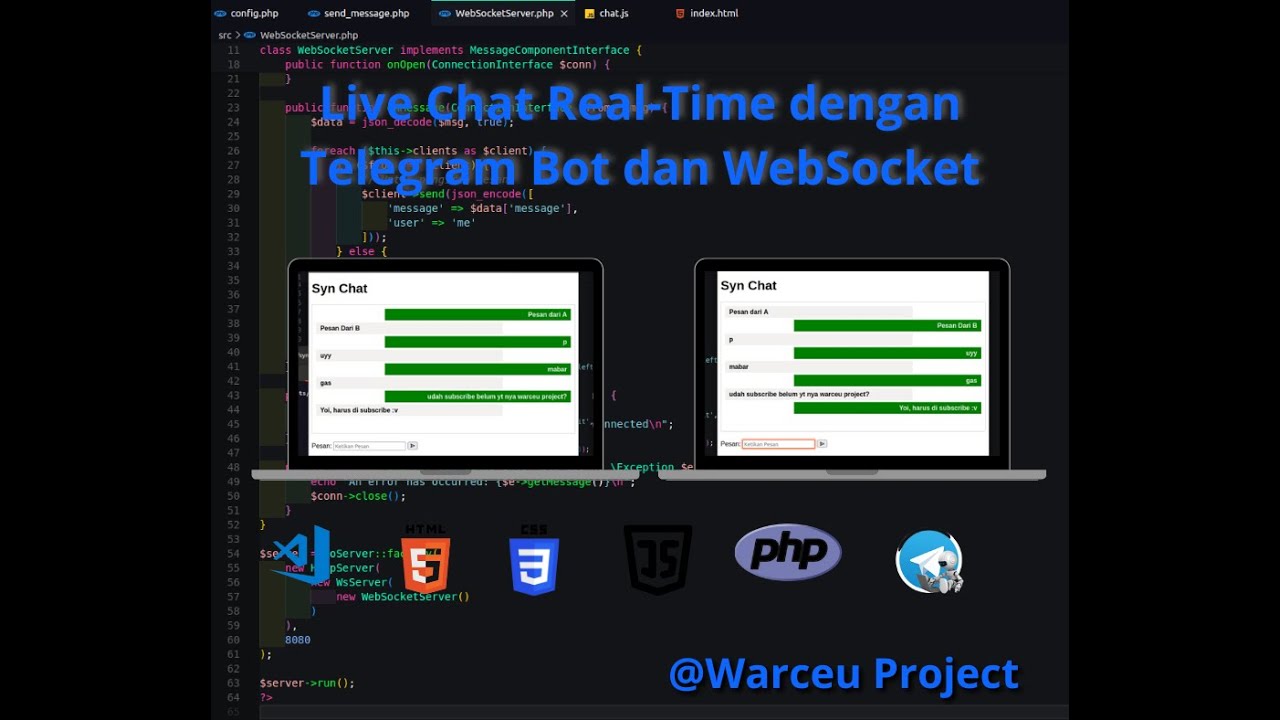 Live Chat Real-Time dengan Telegram Bot dan WebSocket | Tutorial PHP, HTML, dan JavaScript - YouTube