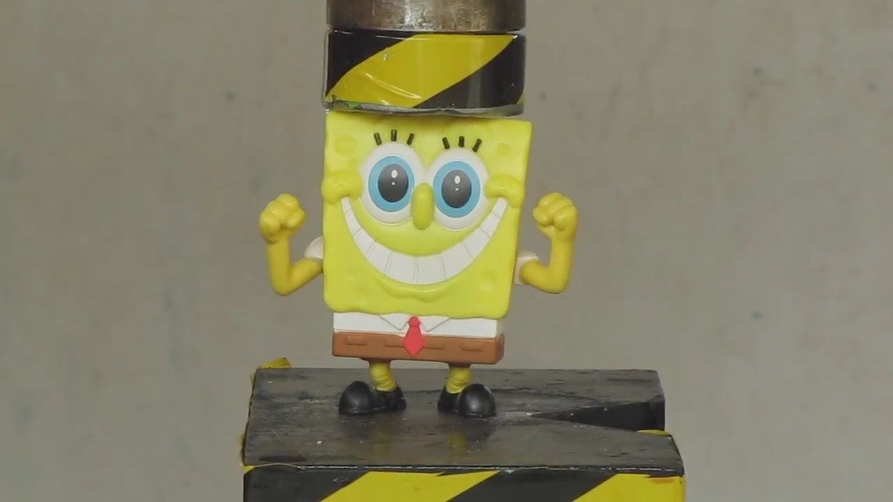 EXPERIMENT: Spongebob with Hydraulic press machine. - YouTube