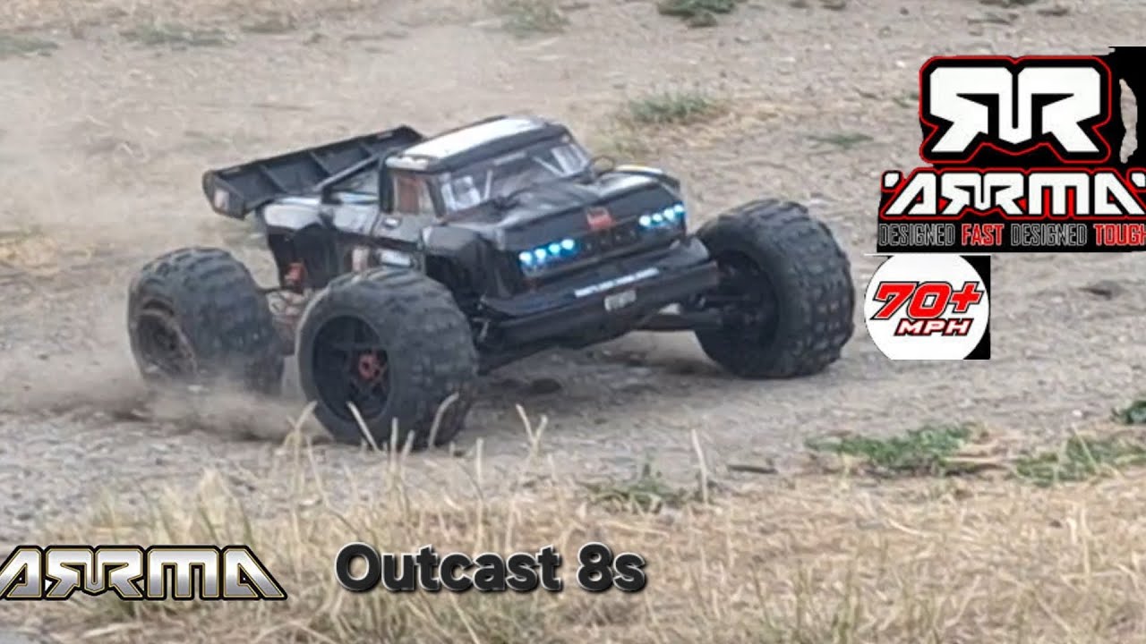 Arrma Outcast 8s stunt truck, durability test,Arrma kraton v2 4s - YouTube