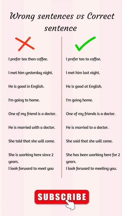 Wrong sentences vs Correct sentences#english#wordforbeginners# ...