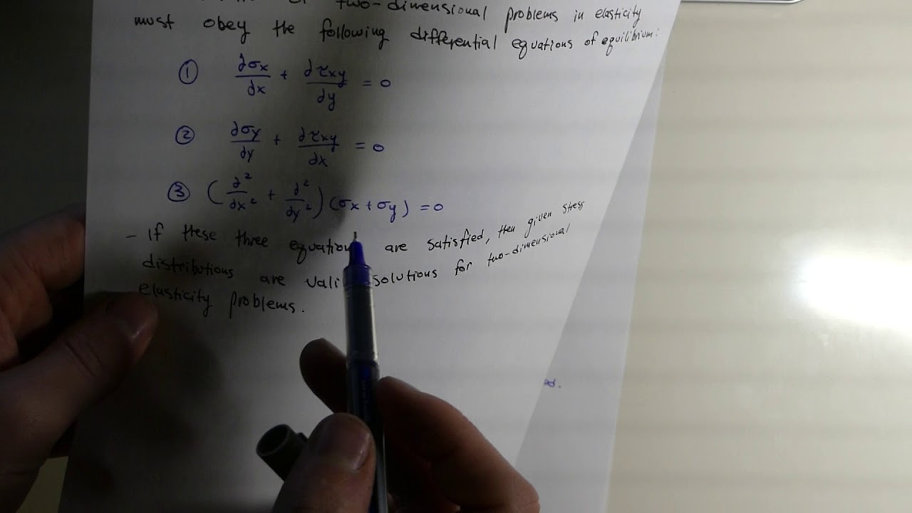 Conditions of Compatibility for two dimensional elasticity problems ...