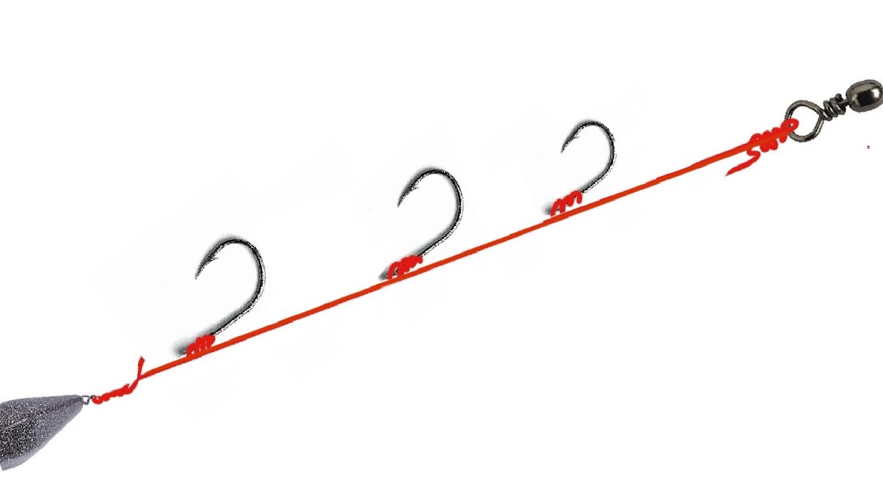 Comment attacher plusieurs hameçons sur une ligne ? how to tie 2,3,5,10 ...