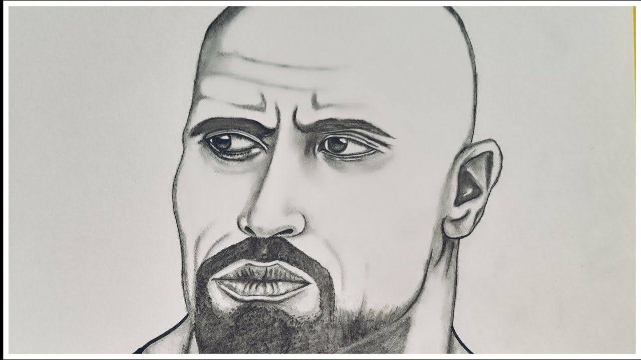 How to draw the rock (Dwayne Johnson) very easy {step by step} || # ...