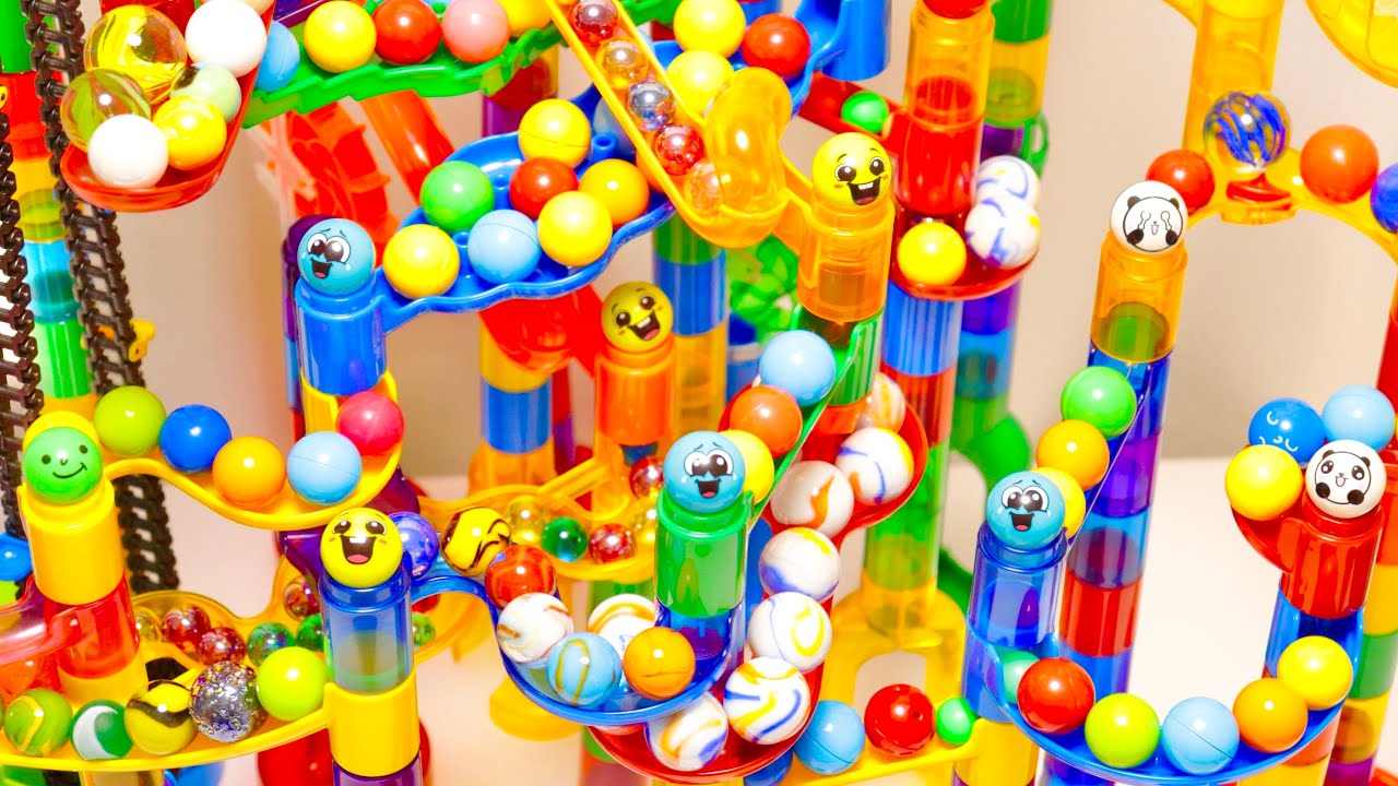 Marble Run ☆ Complex loophole conveyor roller coaster battle Race ASMR ...