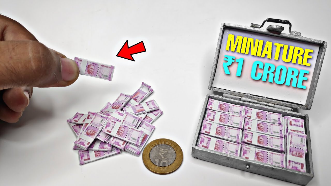 Diy Miniature One Crore Rupees in a Suitcase | Miniature | Tech ...