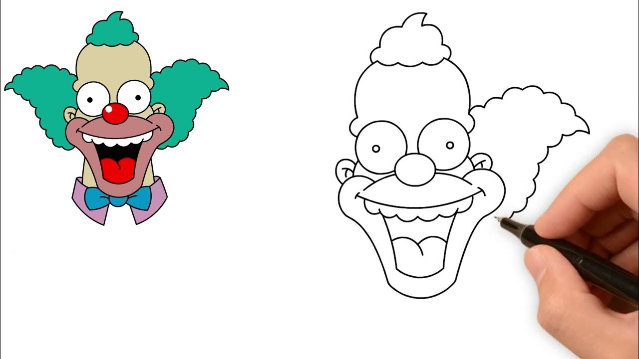 Sketch Krusty the Clown Sketch Drawing | The Simpsons | Step by Step | Art Famiya Coloring - YouTube