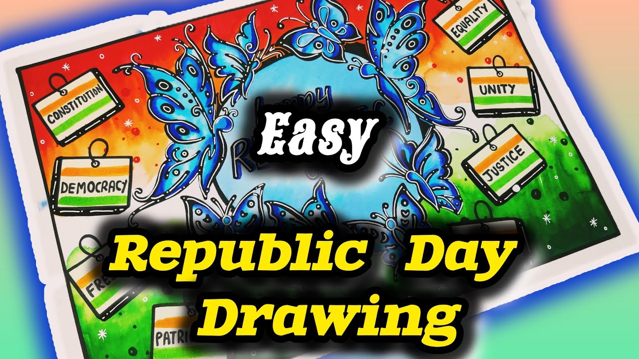 Republic Day Drawing Easy Steps / Republic Day Poster / How To Draw ...