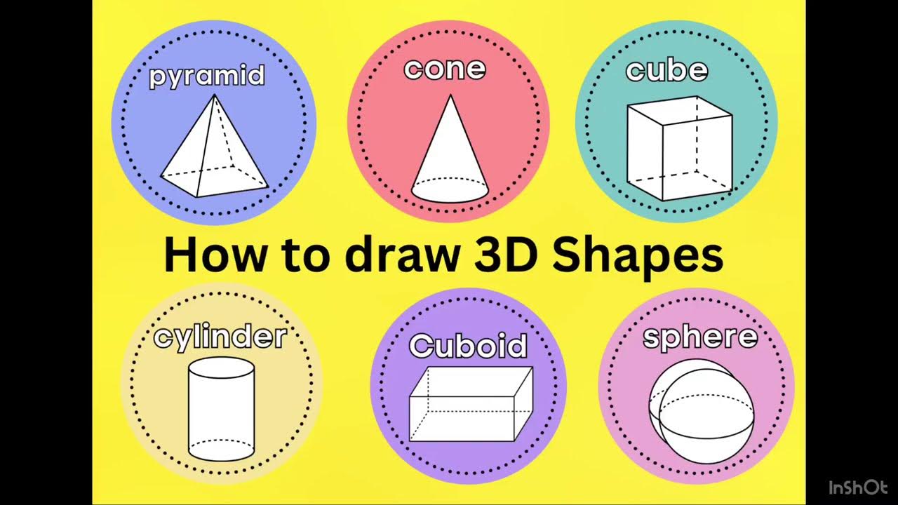 3D Shapes | 3D geometric shapes | Draw 3d shapes step by step - YouTube