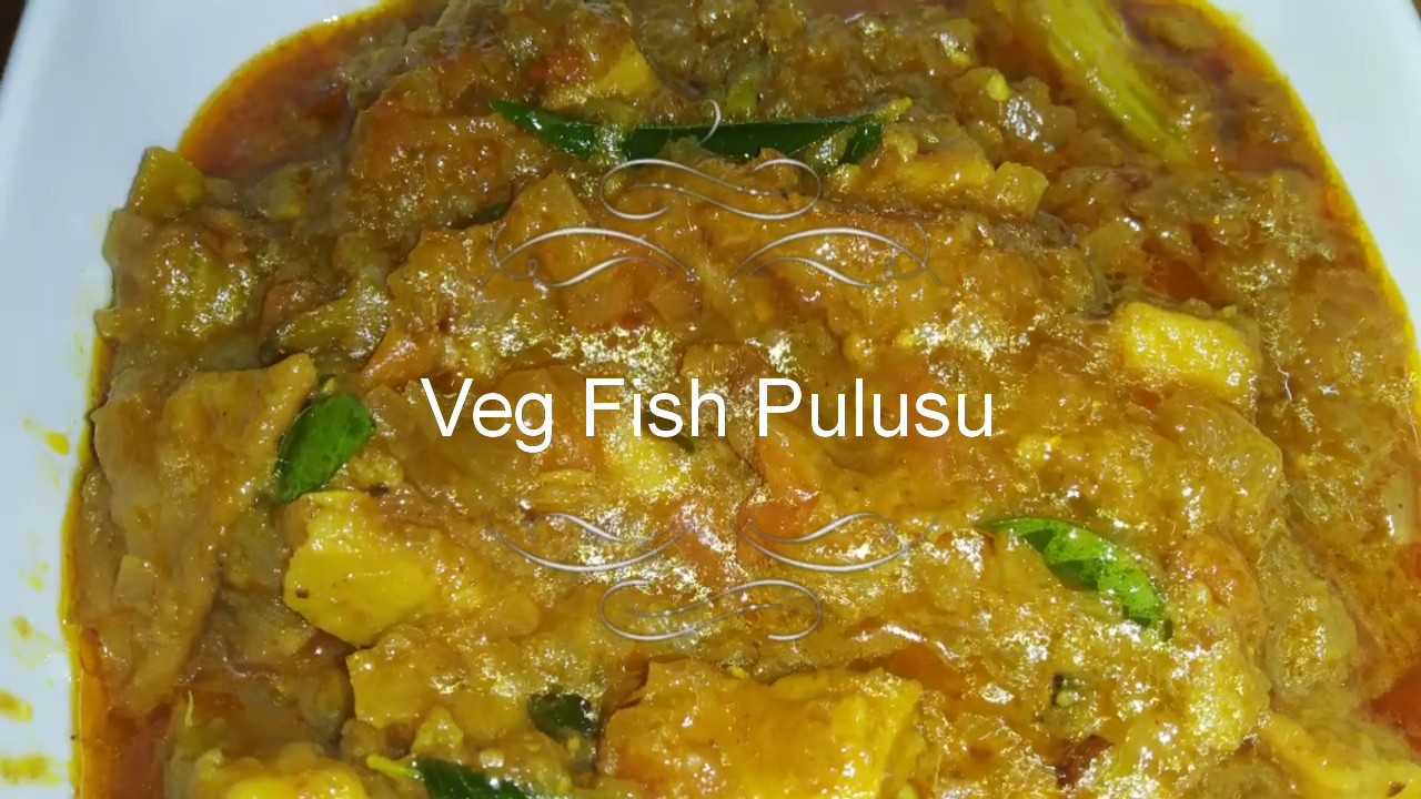 Veg fish pulusu/ veg fish pieces prepared with besan/looks like fish ...