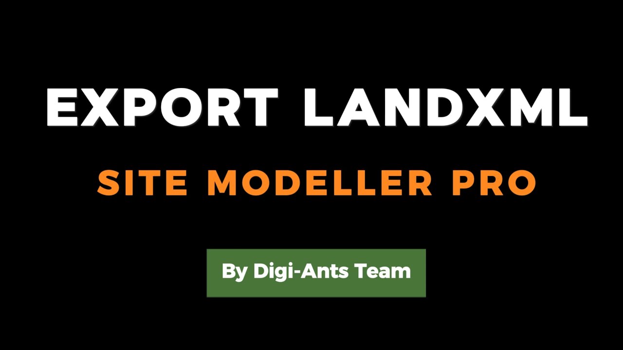 Site Modeller Pro - Export to LandXML - YouTube