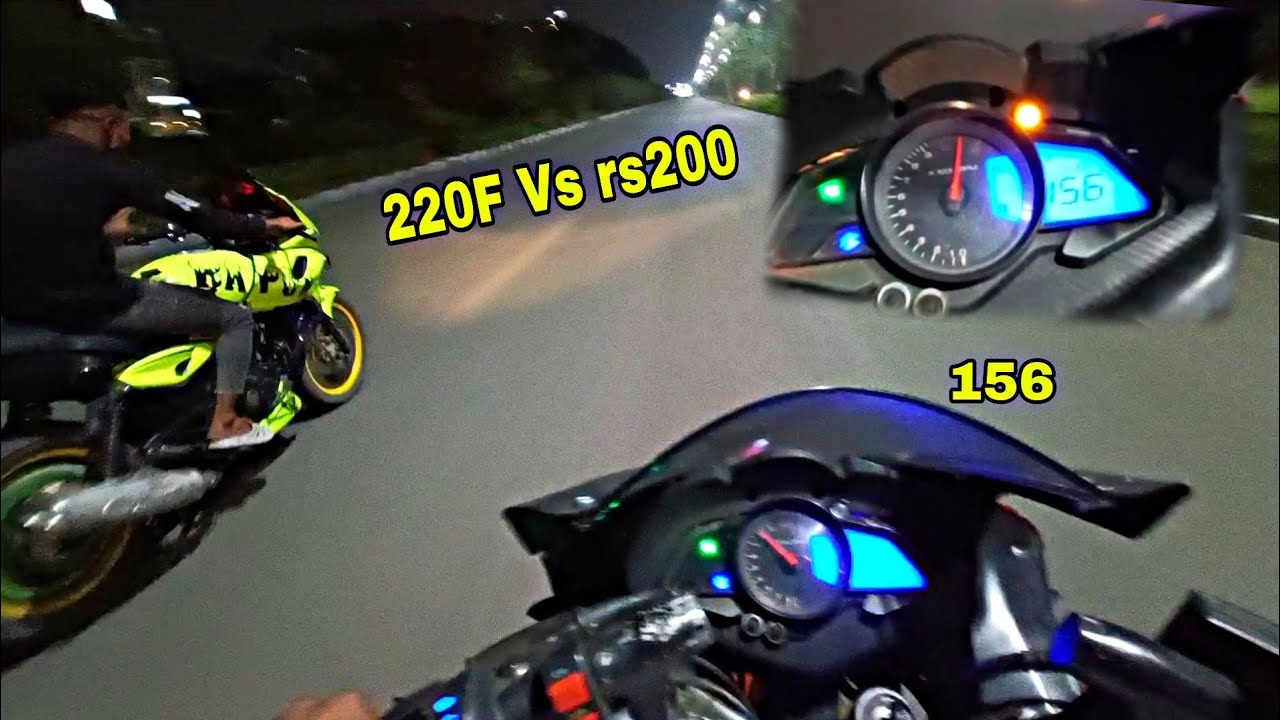 bike race 220F vs rs200 💔 Moto blogging video 😘 rs 200 top spirit 😈 ...