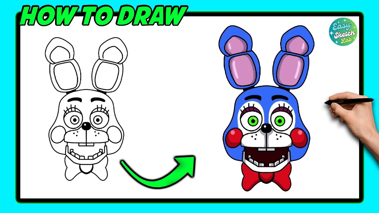 How to Draw Toy Bonnie Five Nights at Freddy's - YouTube