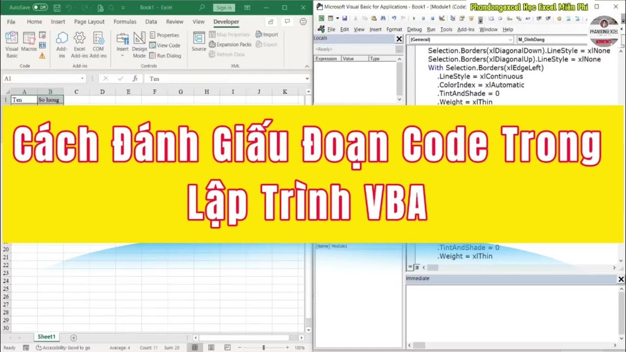 Cách Đánh Giấu Đoạn Code Trong Lập Trình VBA #VBA #LaptrinhVBA - YouTube