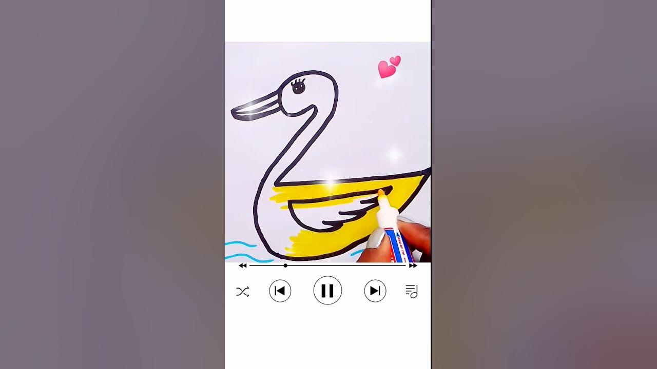 Drawing with Numbers| How to draw a cute duck using number 2| 1234 ...