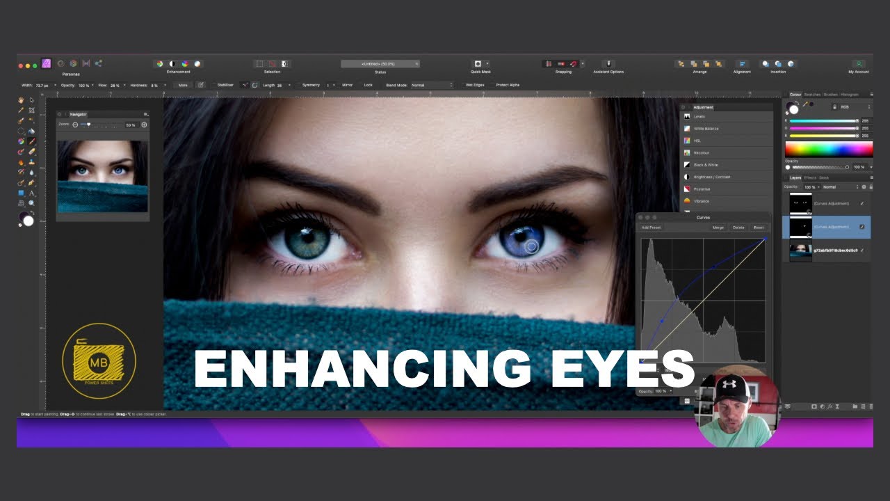 Enhance eyes in Affinity Photo - YouTube