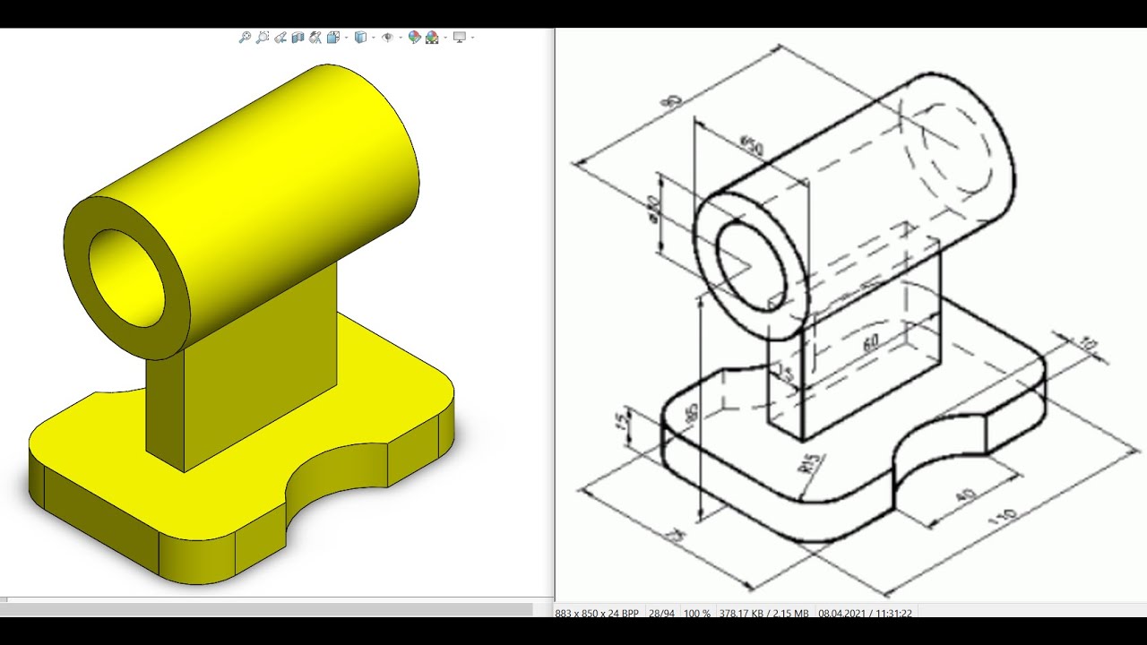 Exercise 9-Center Rectangle,Fillet,Circle-Solidworks - YouTube