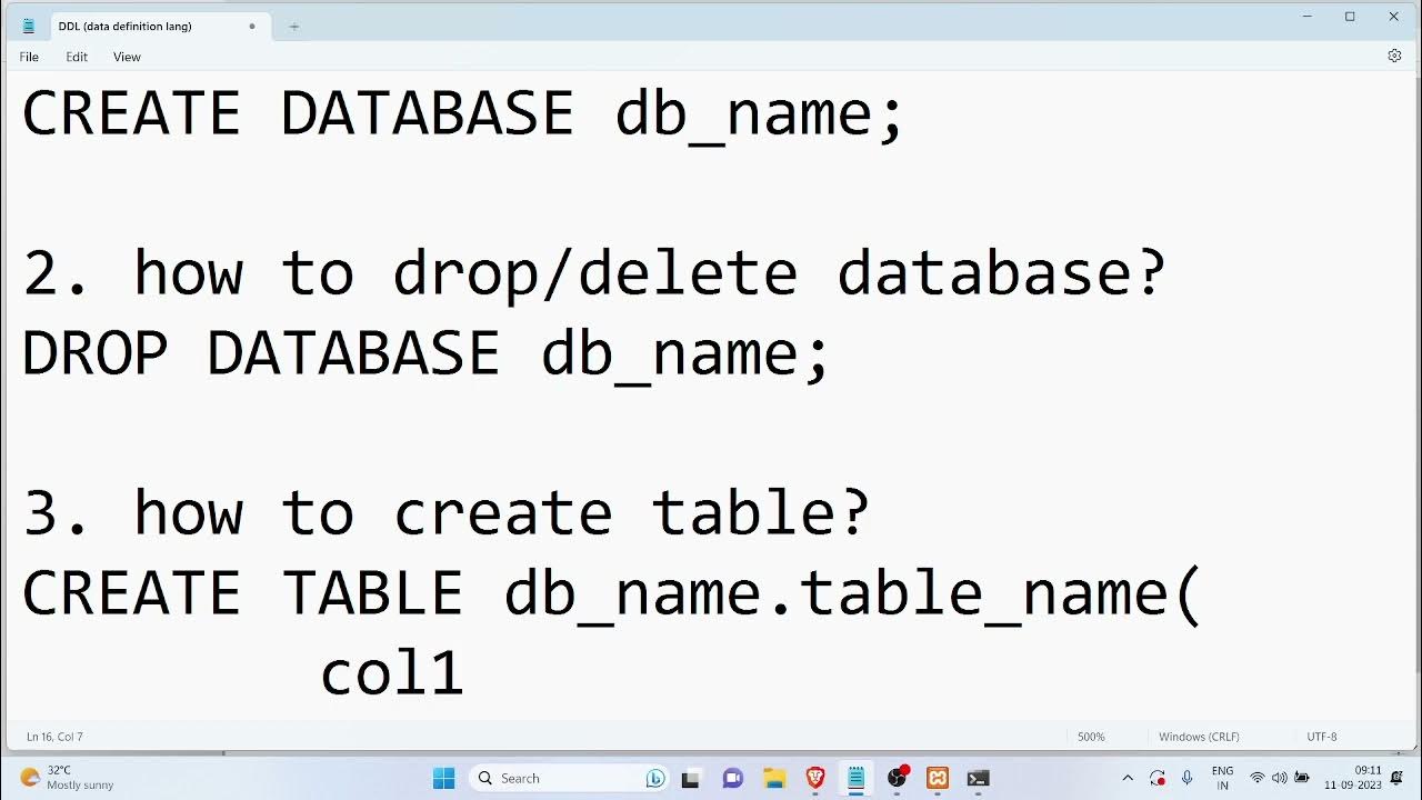 php & mysqli in hindi - mysql and mariaDB - DDL and DML command with example - YouTube