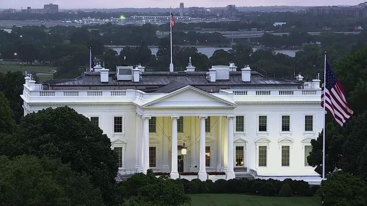 View of White House driveway as leaders arrive for Trump-Zelenskiy ...
