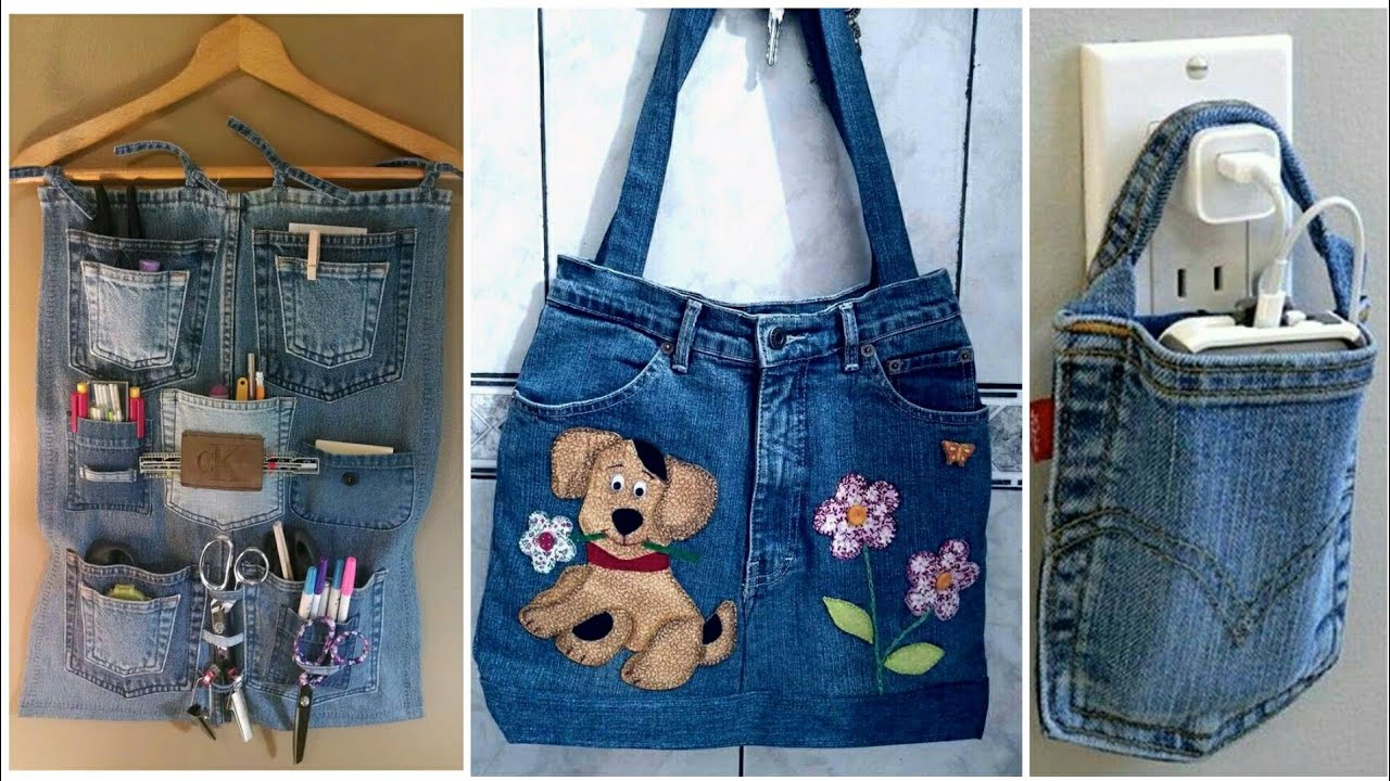 recycle ♻ of old jeans pant | how to reuse waste pant | diy old jeans ...