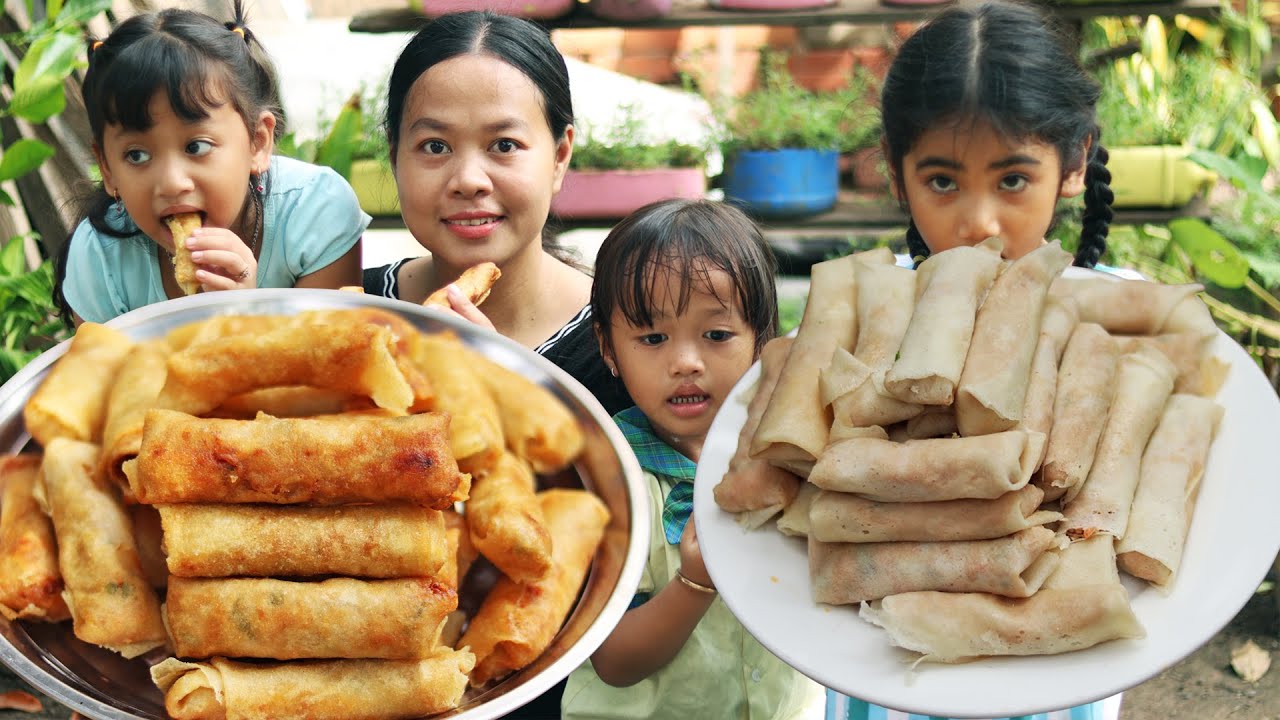 Cambodian deep fried pork spring rolls recipe | How to make cambodian ...