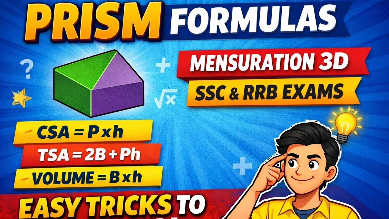 Prism Formulas Made Easy | Mensuration 3D | SSC Exams - YouTube