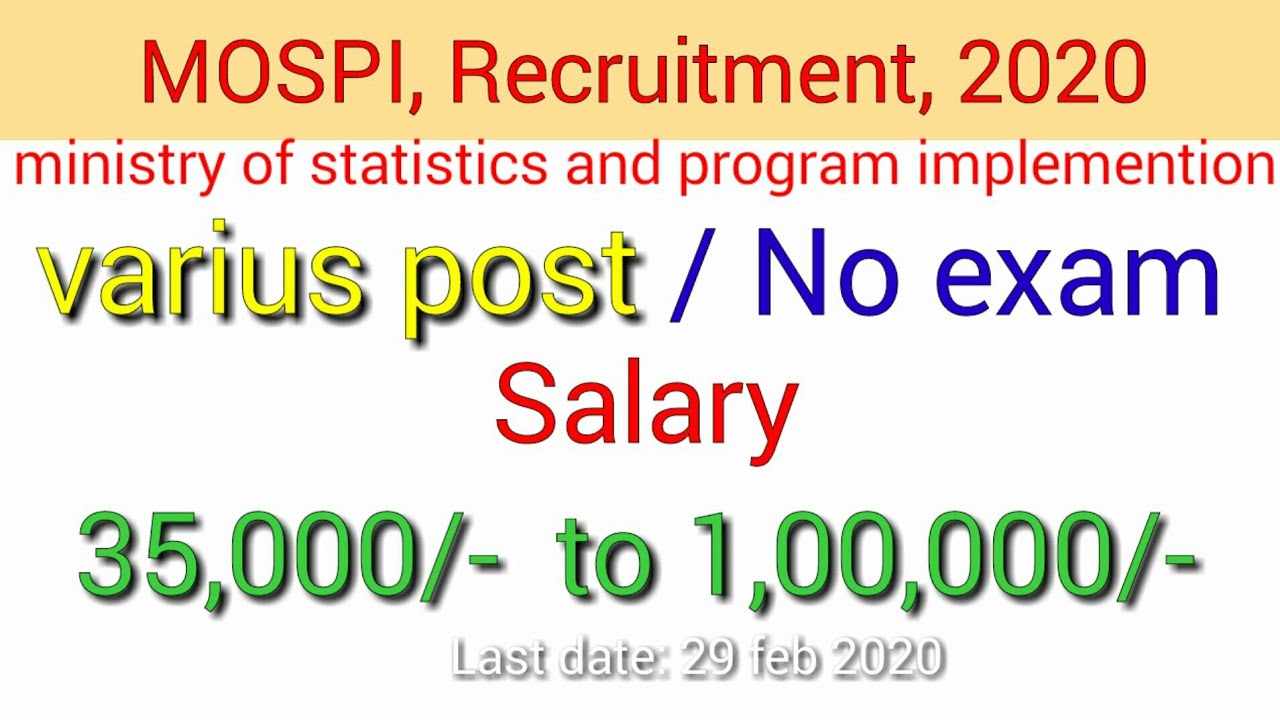 Mospi recruitment 2020 | ministry of statistics and program ...