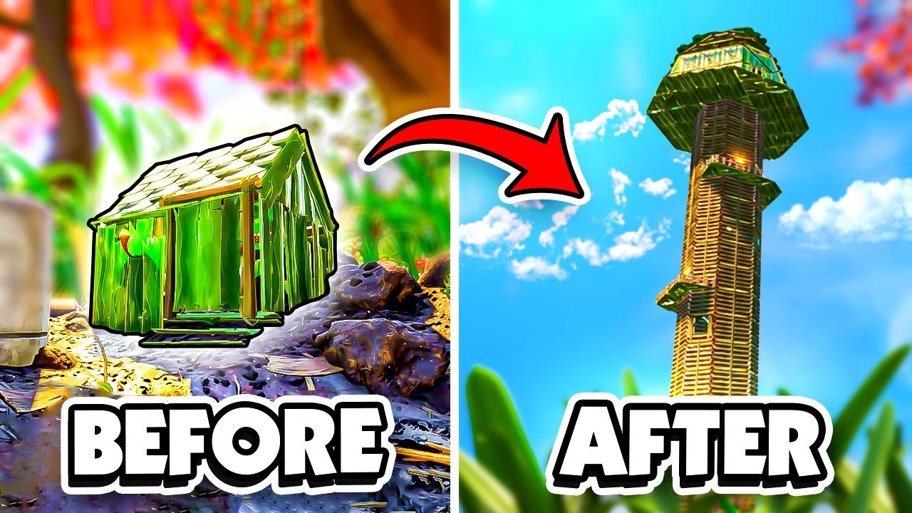 Building a SKY TOWER from a Tiny Shack! - Grounded - YouTube